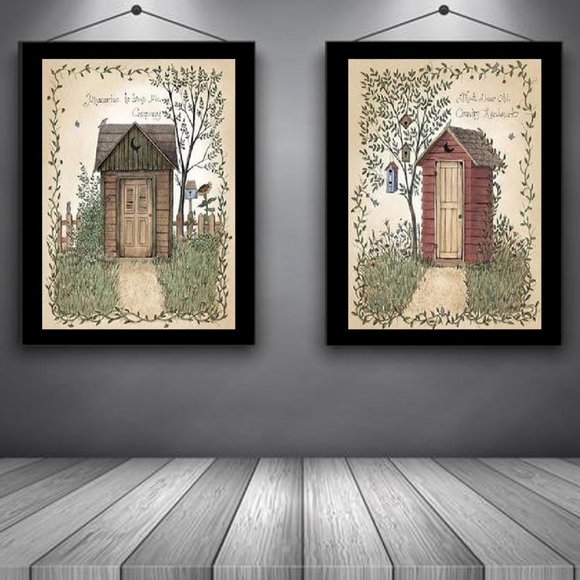 Handmade | Wall Decor | 5x7 Laminated Outhouse Prints 2pc Unframed ...